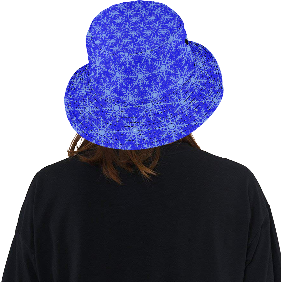 Blue Snowflakes All Over Print Bucket Hat | ID: D3314630