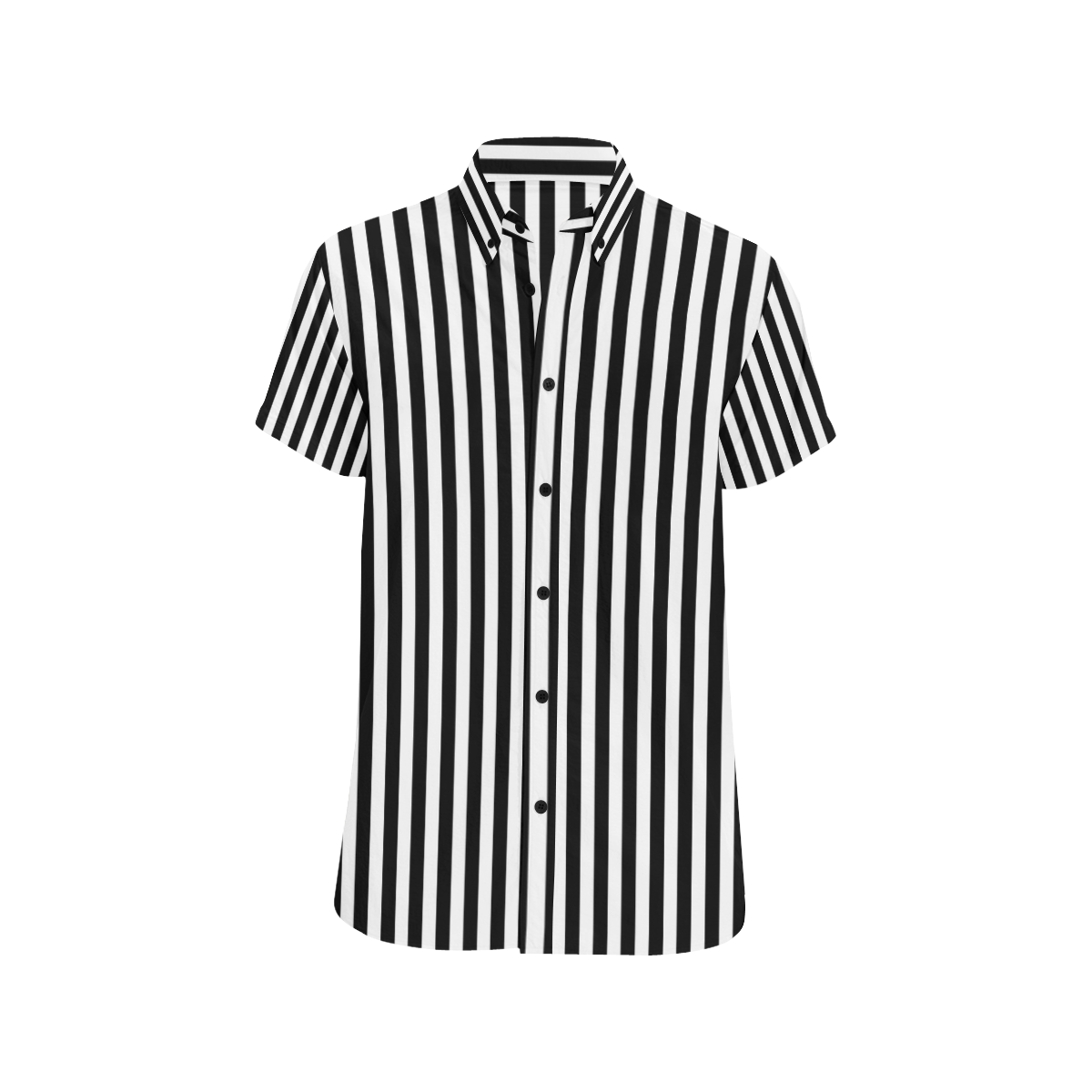 Black and White Stripes Men's All Over Print Short Sleeve Shirt (Model ...