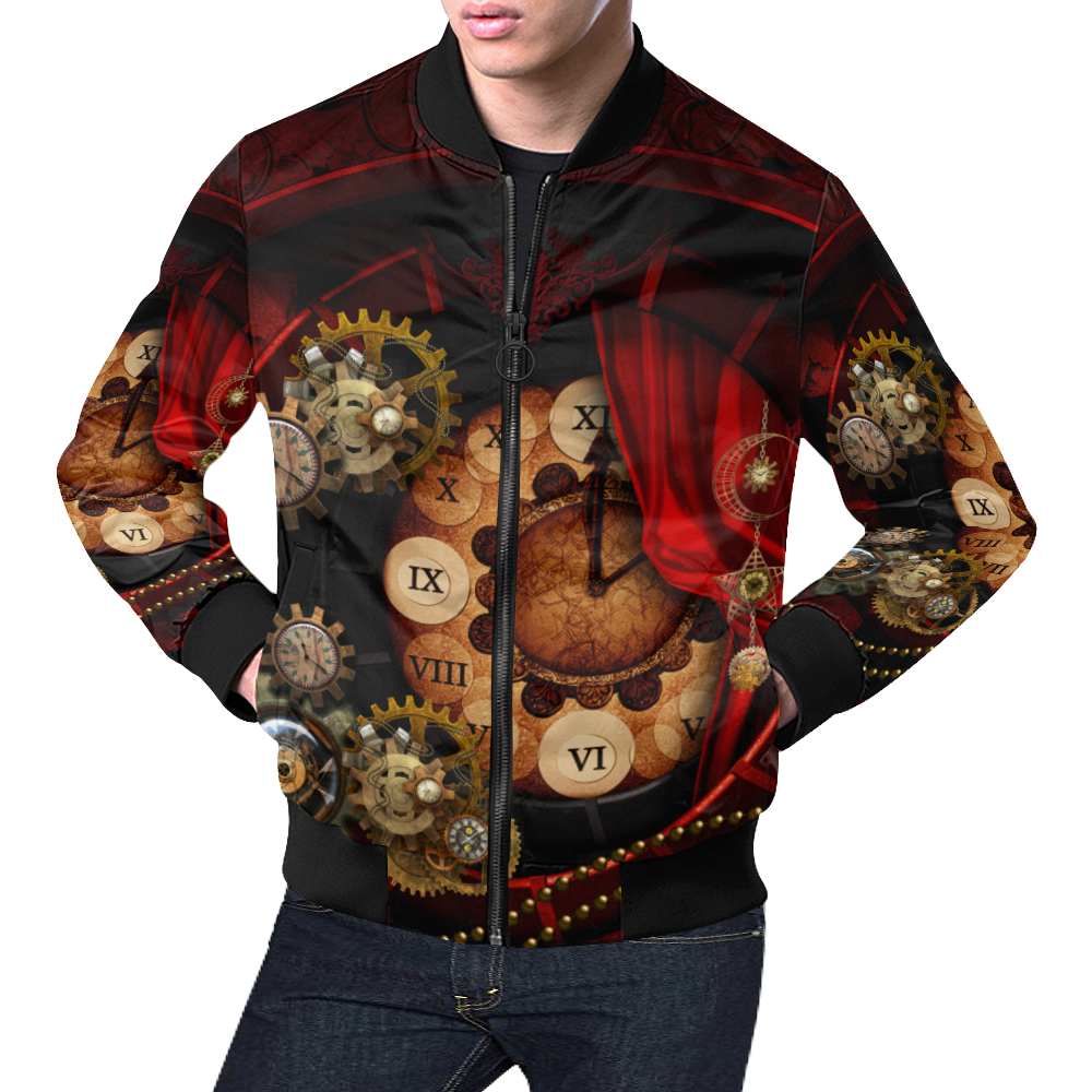Steampunk, wonderful clockwork All Over Print Bomber Jacket for Men ...