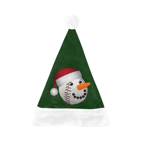 Christmas Santa Hat Baseball Cute Face Green Santa Hat | ID: D4146333