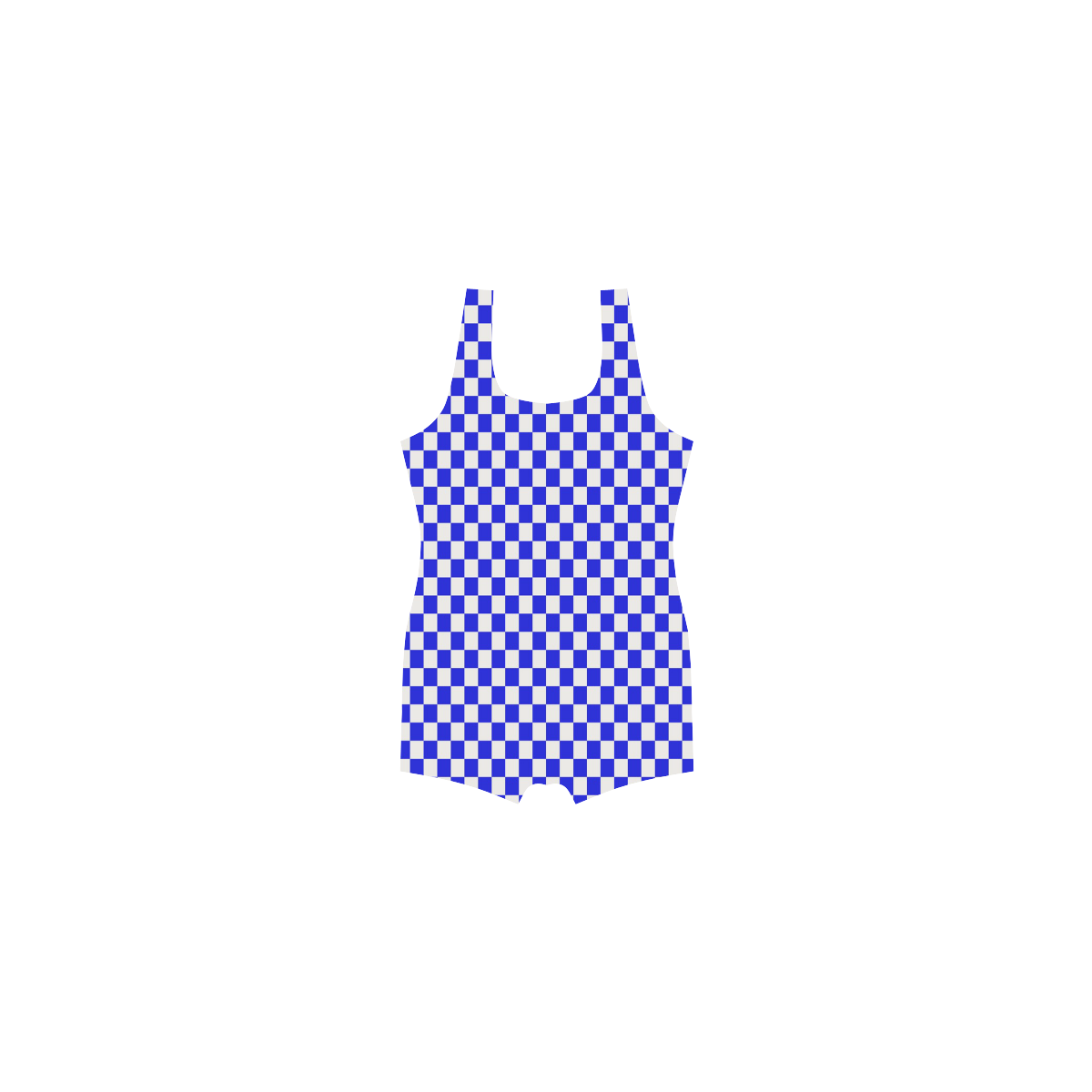 Bright Blue Gingham Classic One Piece Swimwear (Model S03) | ID: D2462735