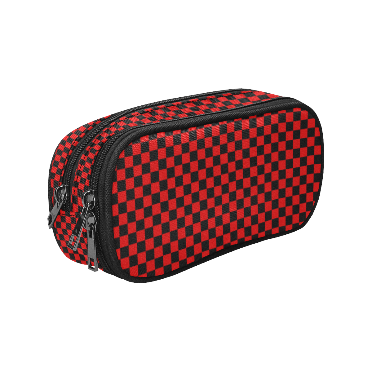 Checkerboard Black And Red Pencil Pouch/Large (Model 1680) | ID: D3767204