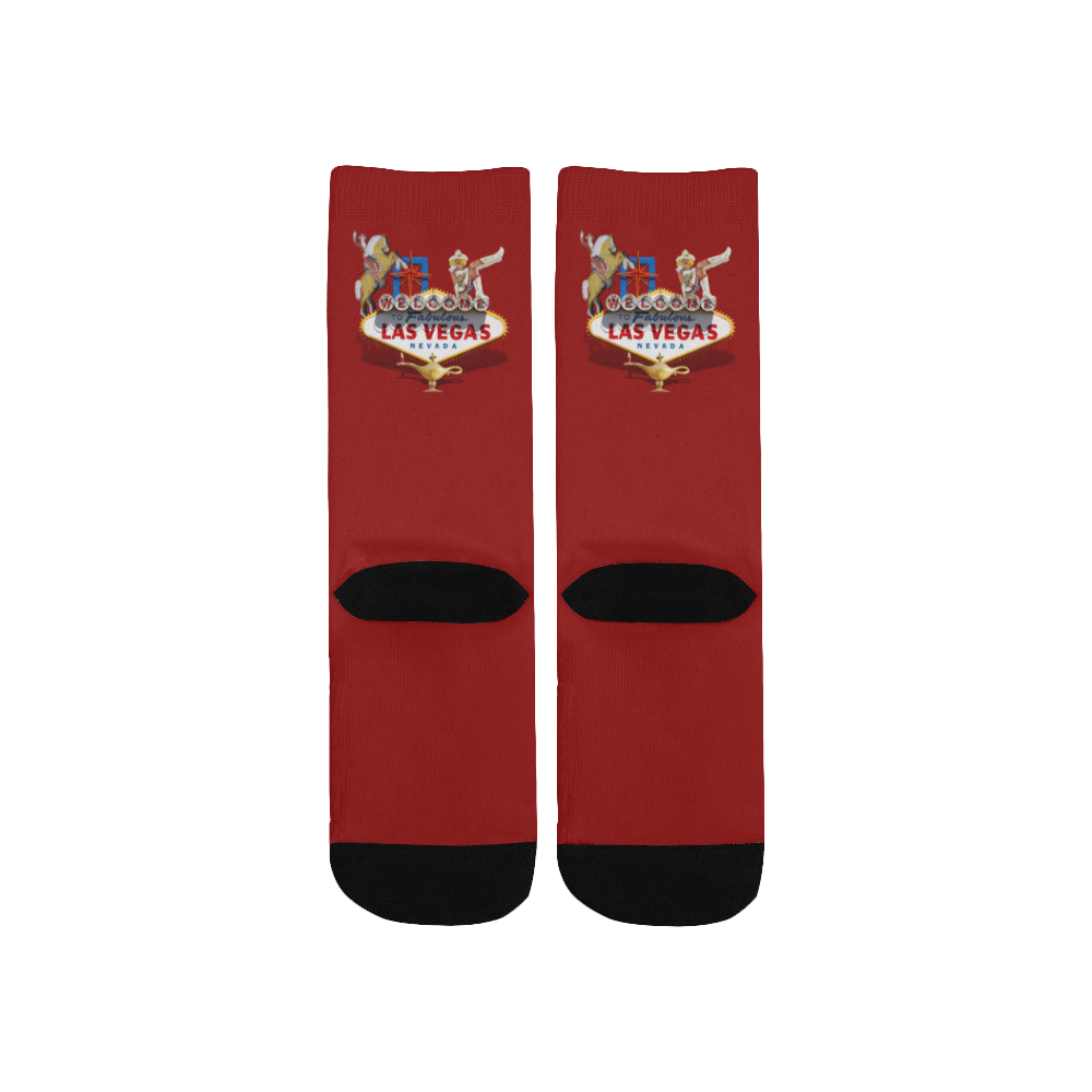 Las Vegas Welcome Sign Red Custom Socks for Kids | ID: D4700041