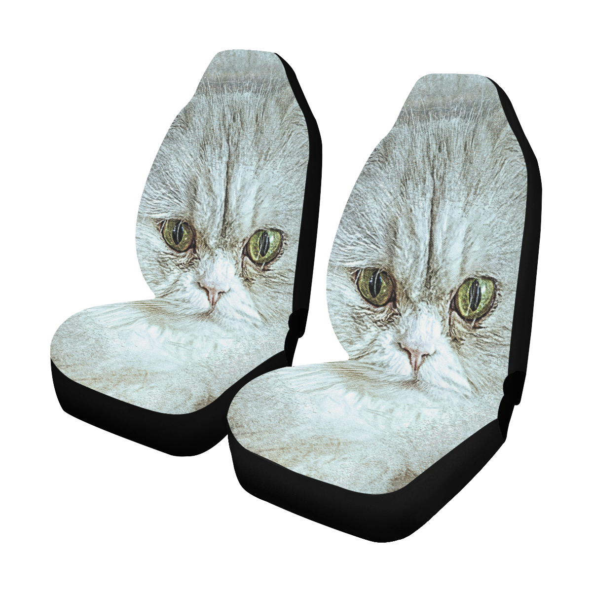Persian White Cat Car Seat Covers (Set of 2) | ID: D3010329