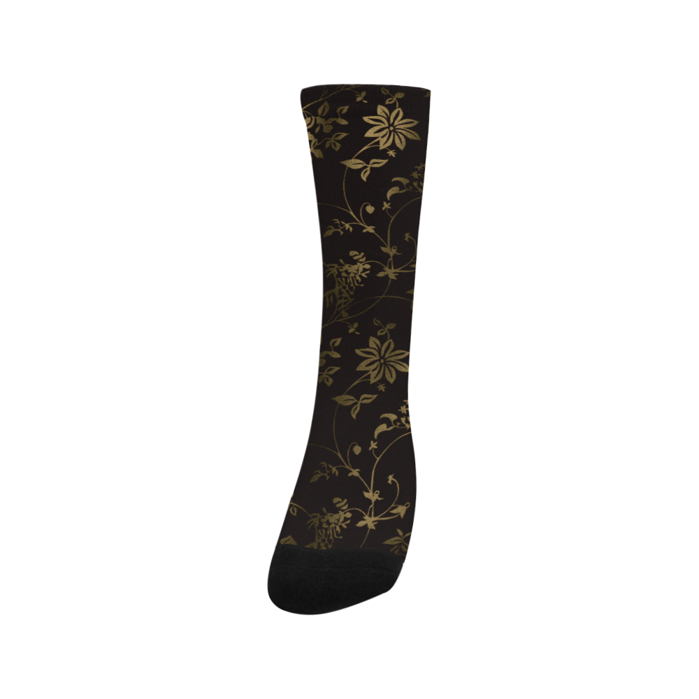 Gothic Victorian Black And Gold Pattern Men's Custom Socks | ID: D3383644