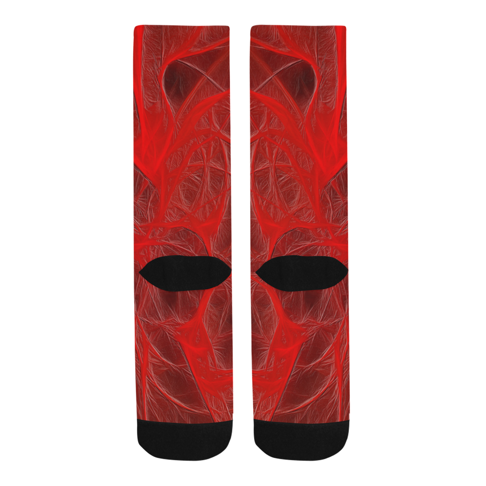 Red Fractal looks like Blood and Flesh Men's Custom Socks | ID: D3383357