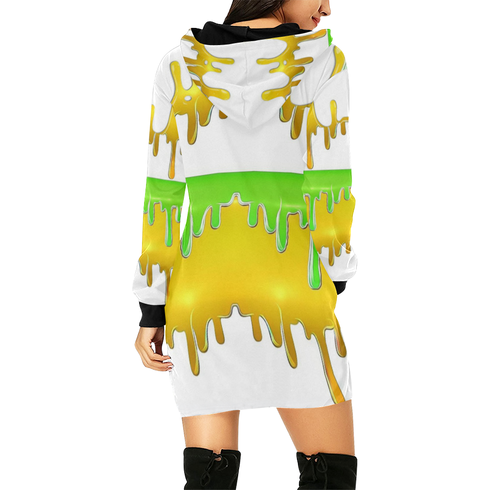 dripping paint in colors All Over Print Hoodie Mini Dress (Model H27 ...