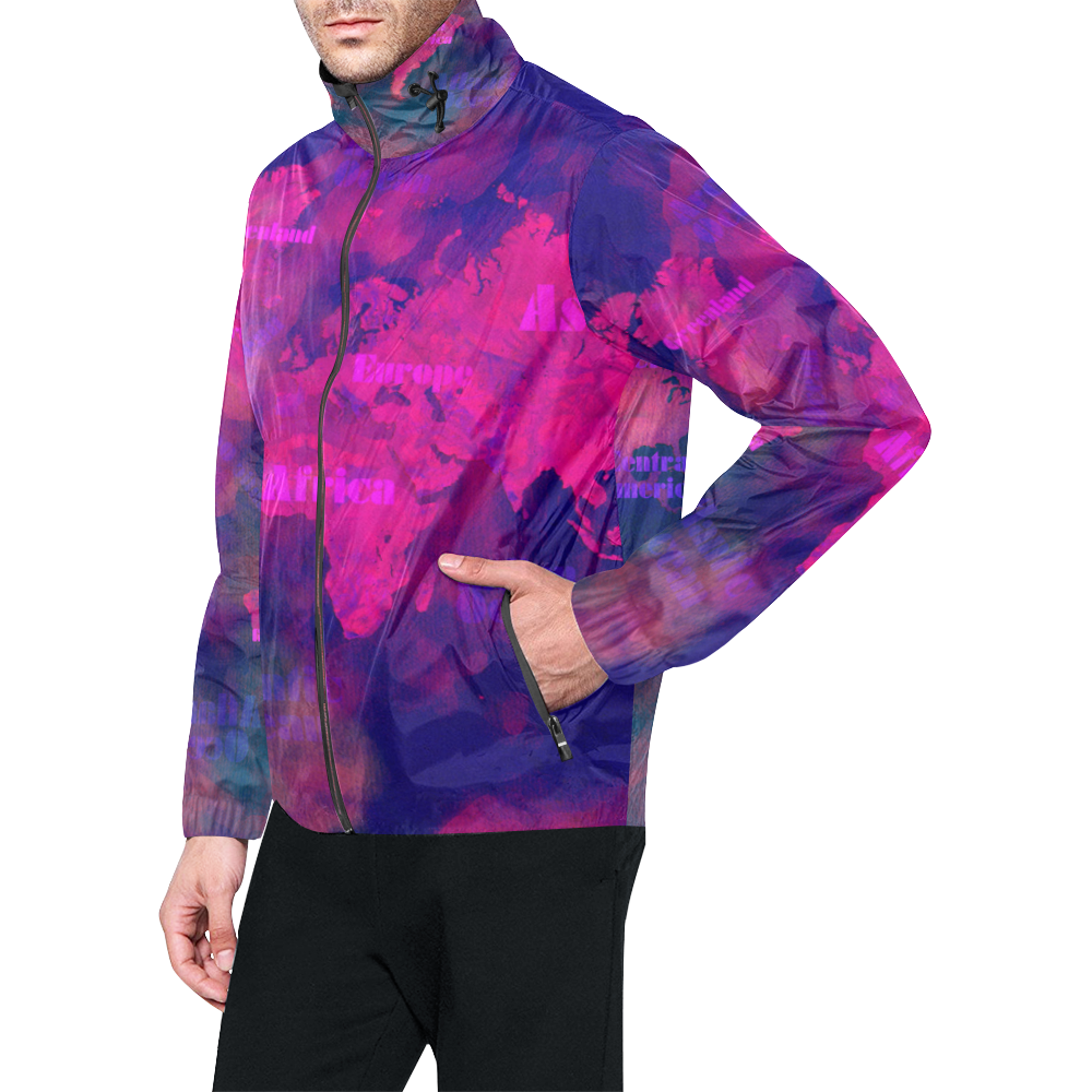 world map #world #map Unisex All Over Print Windbreaker (Model H23 ...