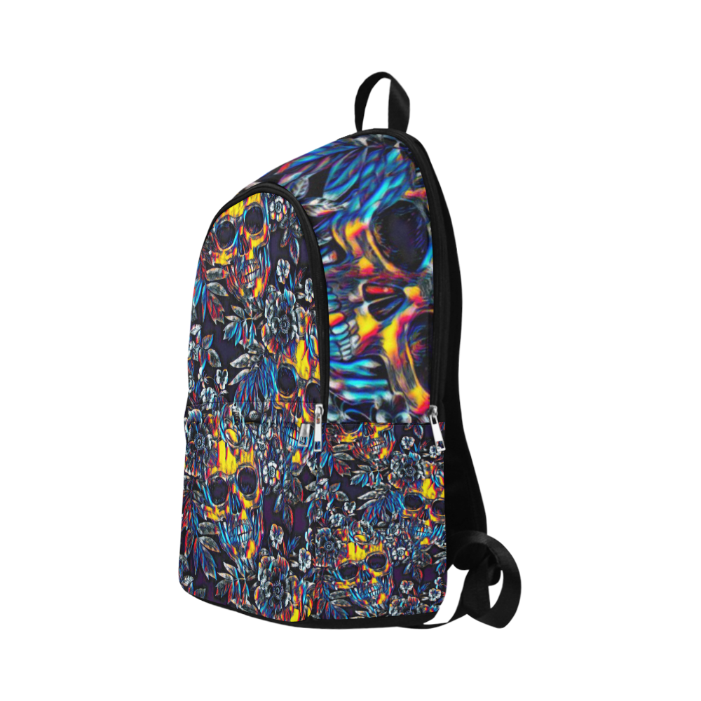 Woke Skulls Festival Rave Aura Fabric Backpack for Adult (Model 1659 ...