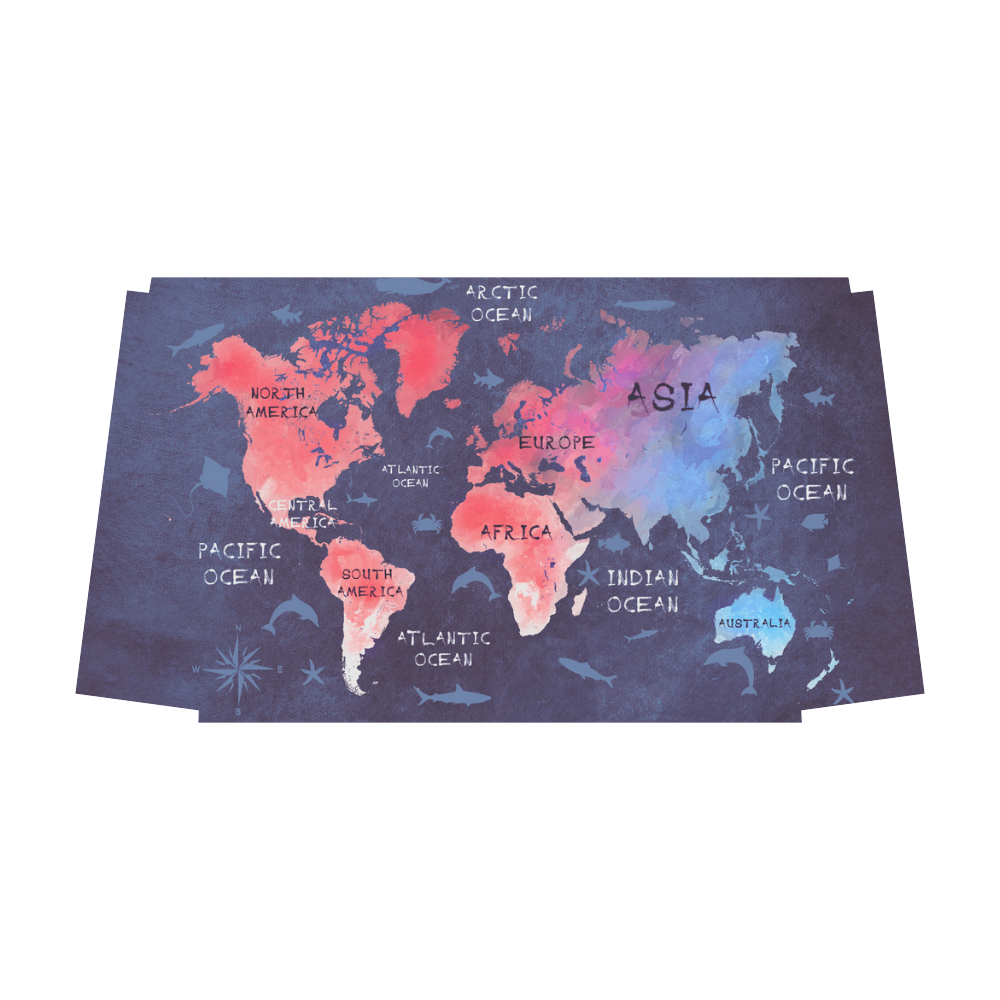 ocean world map bag Classic Travel Bag (Model 1643) Remake | ID: D2671297