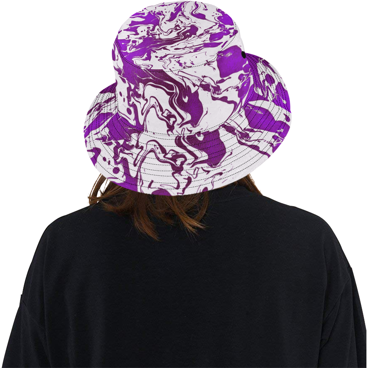 Plum - purple white swirl bucket hat diy All Over Print Bucket Hat | ID ...