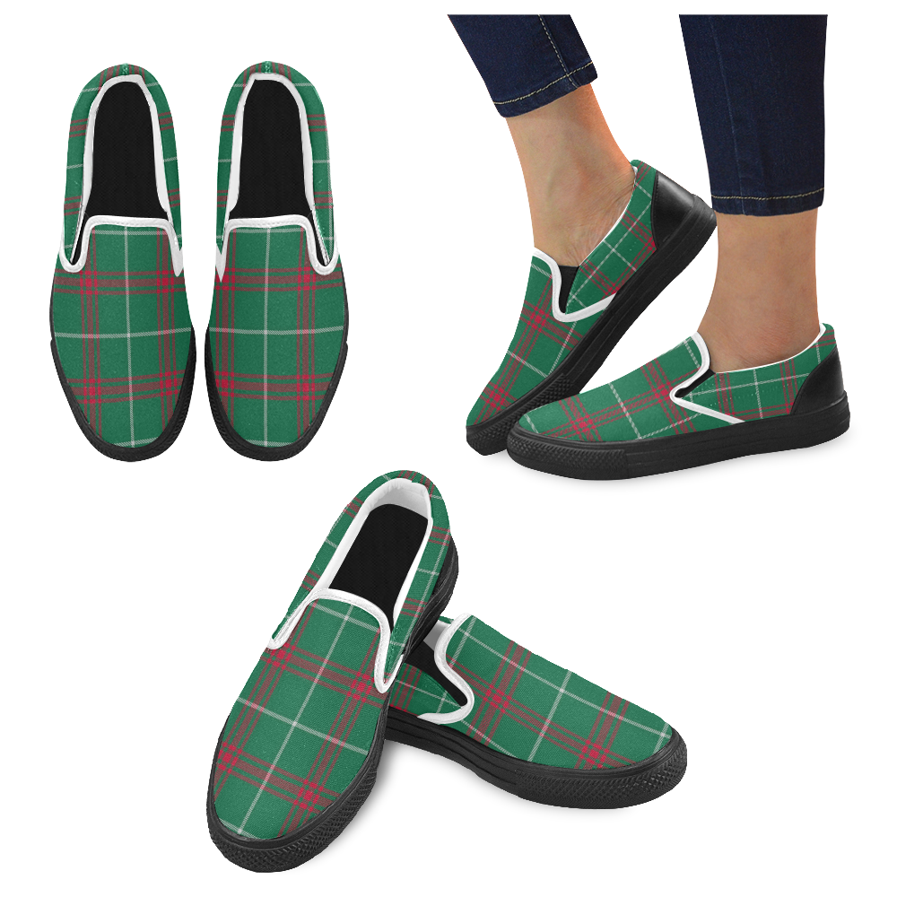 Welsh National Tartan Women's Unusual Slip-on Canvas Shoes (Model 019 ...