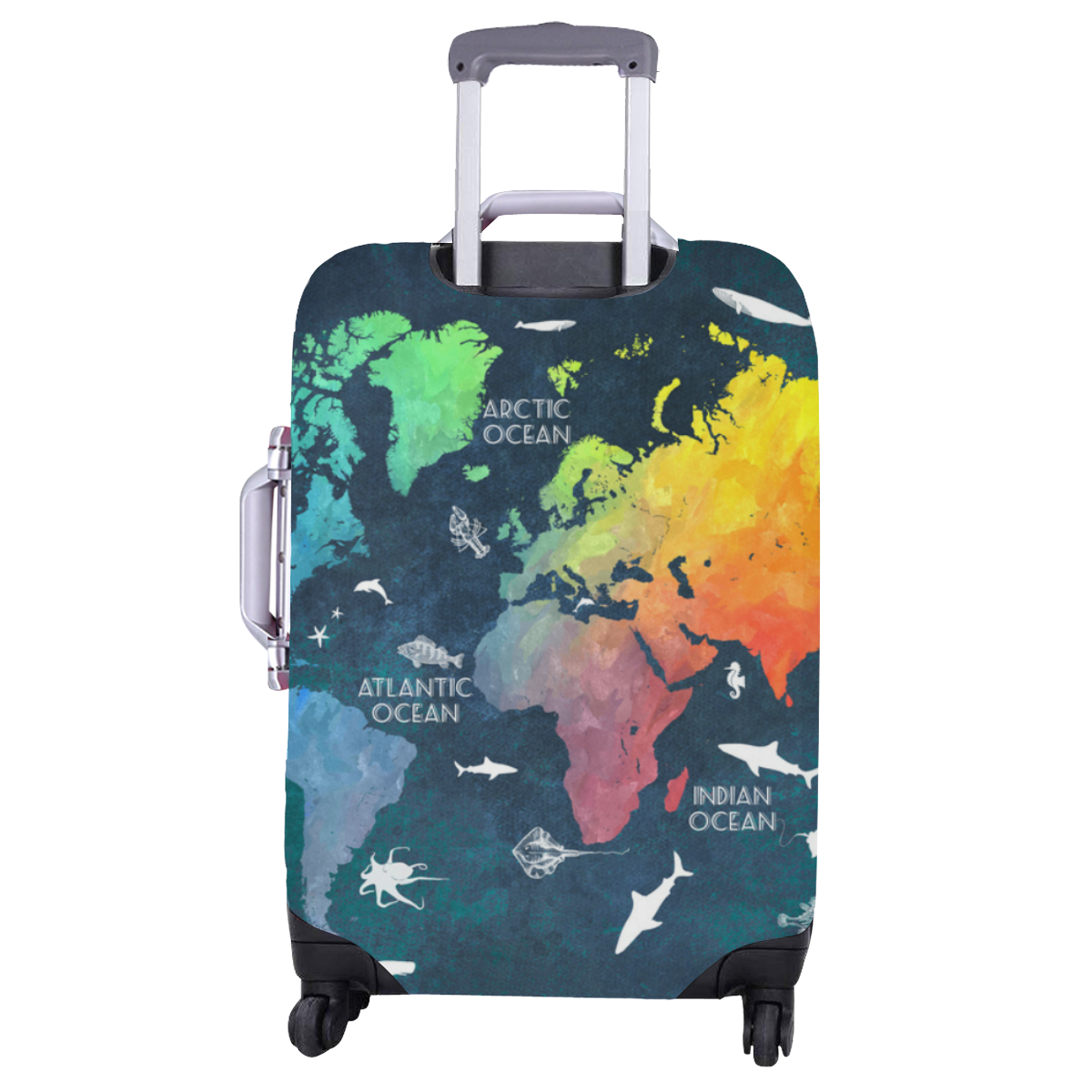world map #map #worldmap Luggage Cover/Large 26"-28" | ID: D3751084