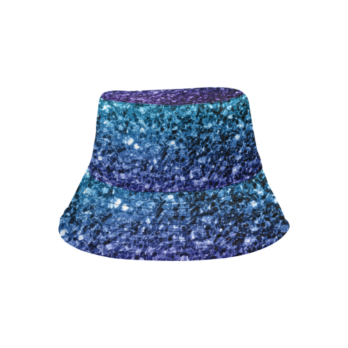 Beautiful Aqua blue Ombre glitter sparkles All Over Print Bucket Hat ...