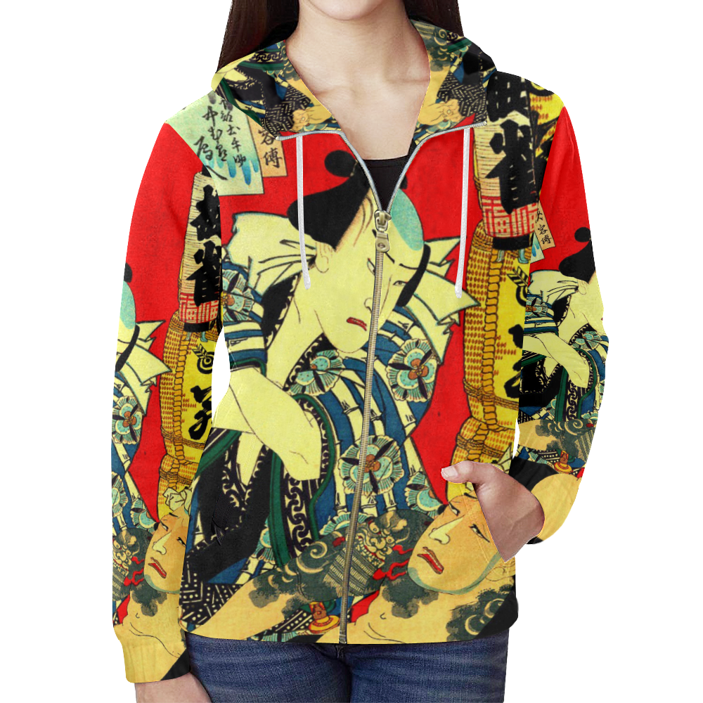 ACTORS All Over Print Full Zip Hoodie for Women (Model H14) | ID: D3118431