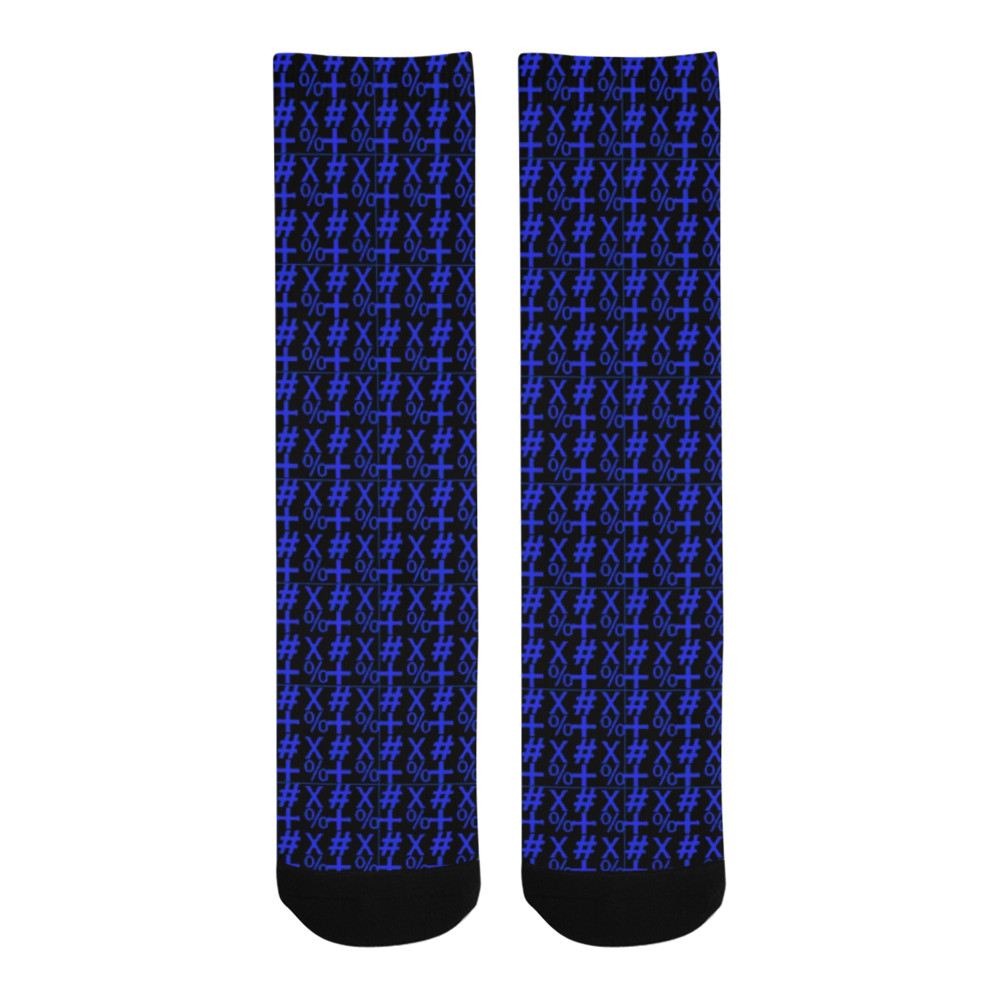NUMBERS Collection Symbols Royal/Black Men's Custom Socks | ID: D3463713