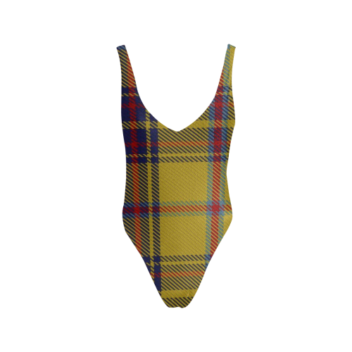 Bracken Tartan Sexy Low Back One-Piece Swimsuit (Model S09) | ID: D3058587