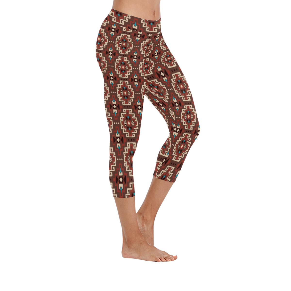 American Native 3 Women's Low Rise Capri Leggings (Invisible Stitch ...
