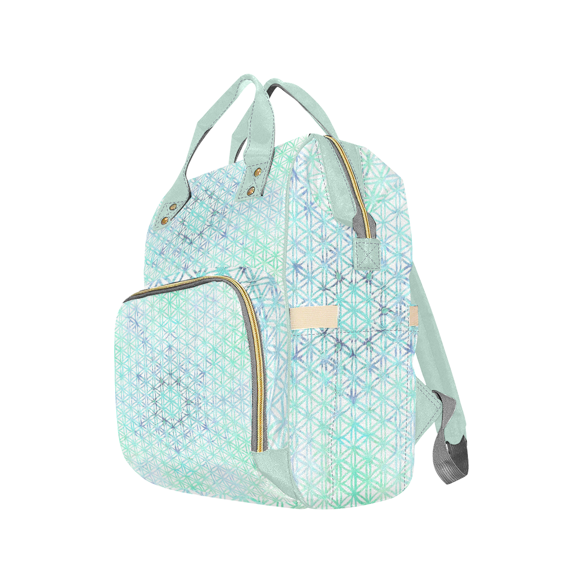 fleur de vie 9 Multi-Function Diaper Backpack/Diaper Bag (Model 1688) | ID: D4120832