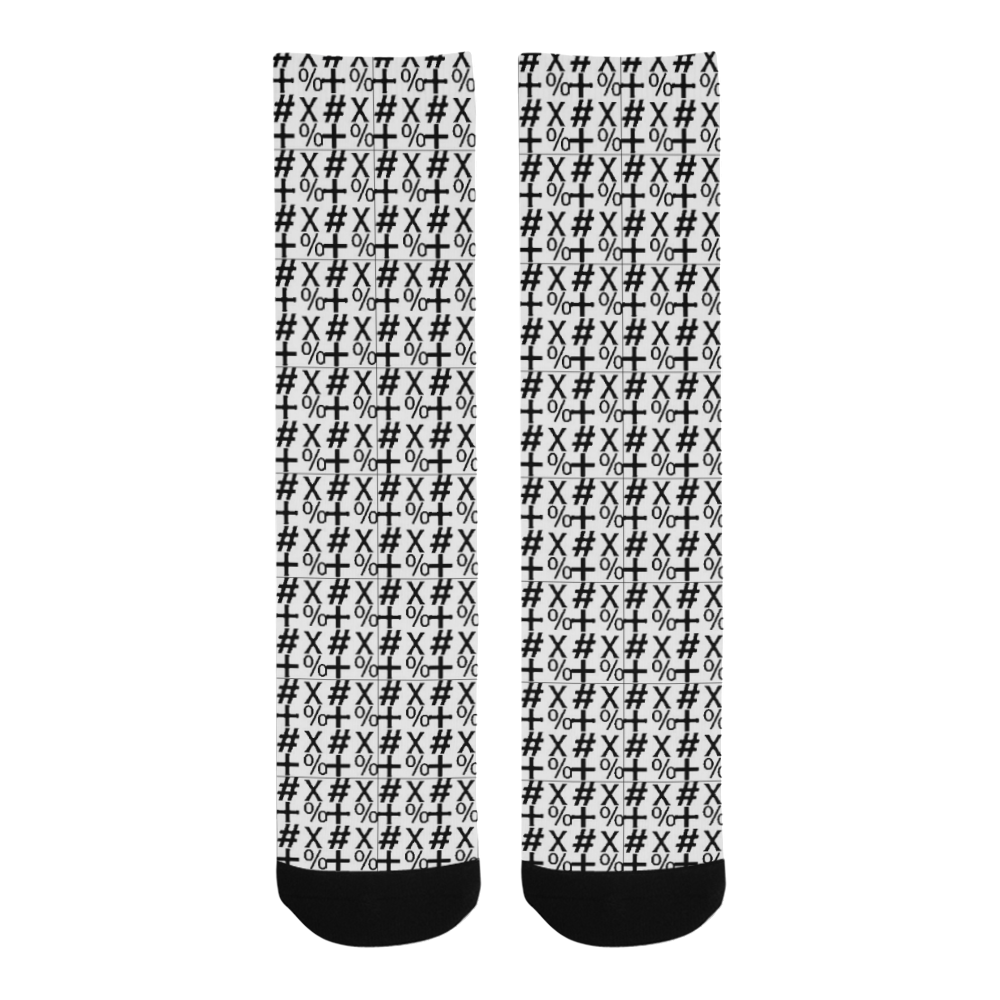 NUMBERS Collection Symbols White Men's Custom Socks | ID: D3463711