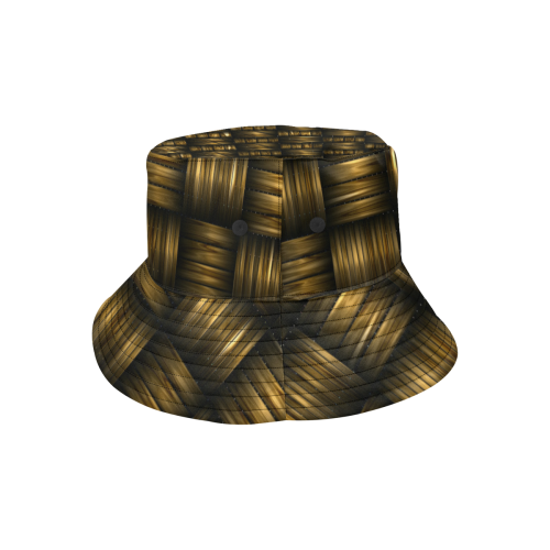 Golden Black Weave All Over Print Bucket Hat | ID: D3114524