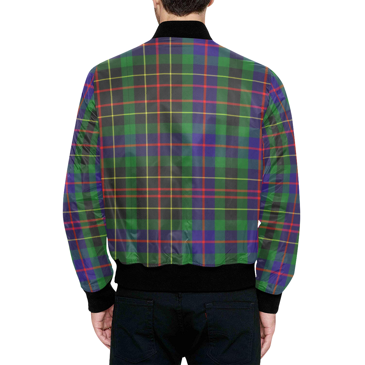 Brodie Hunting Modern Tartan All Over Print Quilted Bomber Jacket for ...