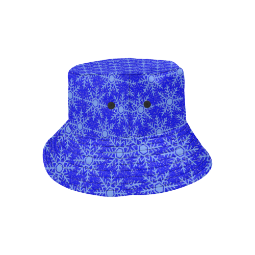 Blue Snowflakes All Over Print Bucket Hat | ID: D3314630