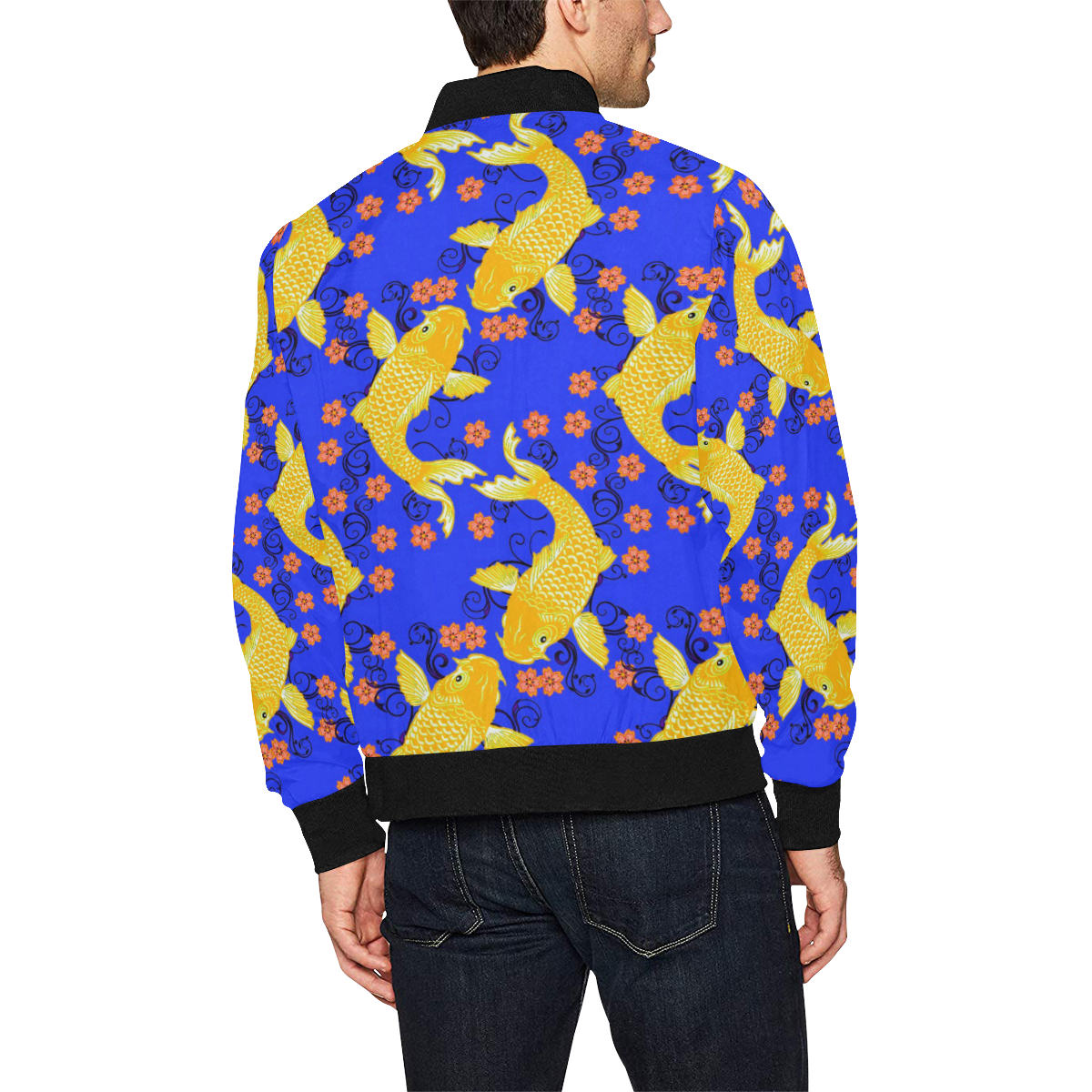KOI FISH 5 All Over Print Bomber Jacket for Men (Model H31) | ID: D5014261