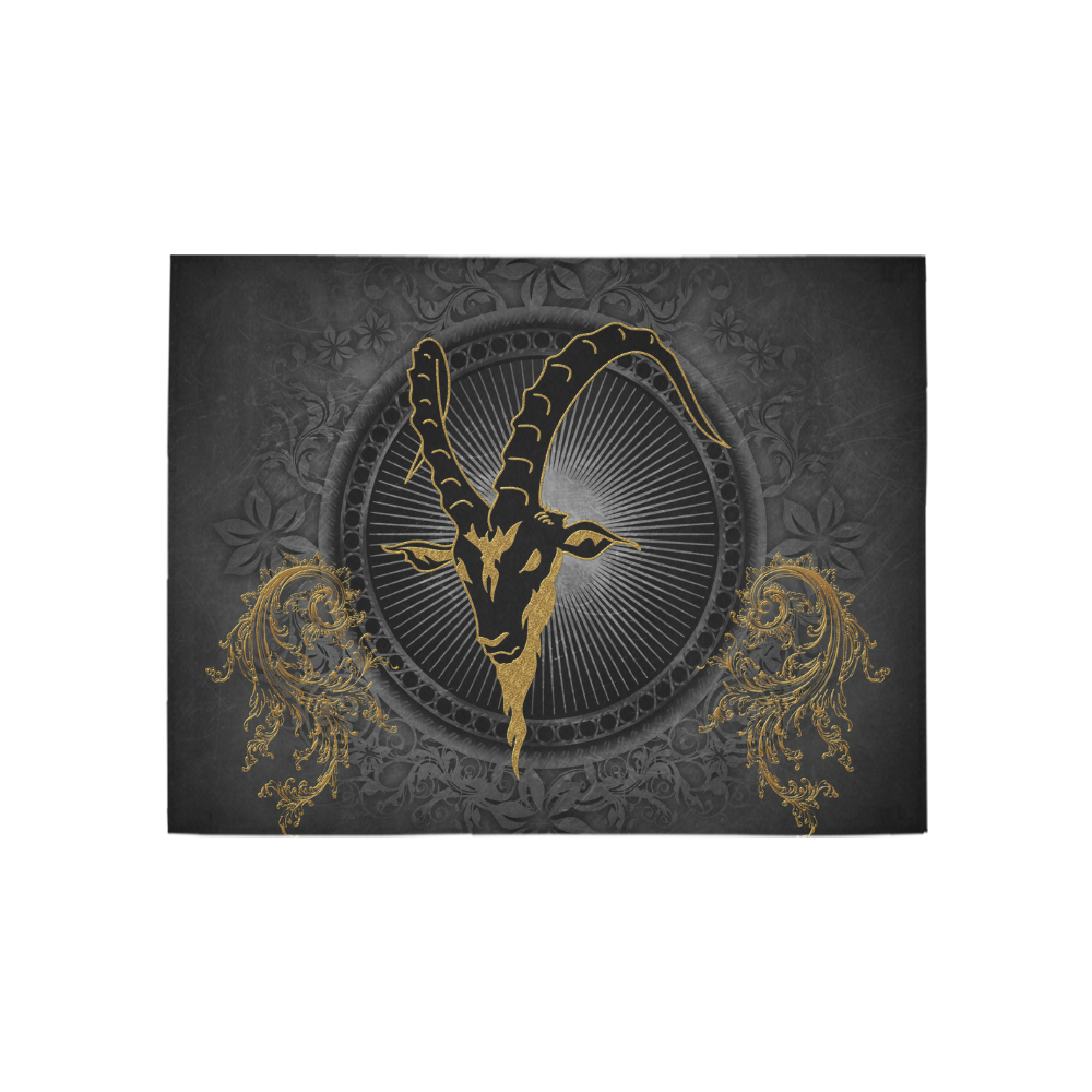 Billy-goat in black and gold Area Rug 5'3''x4' | ID: D2415604