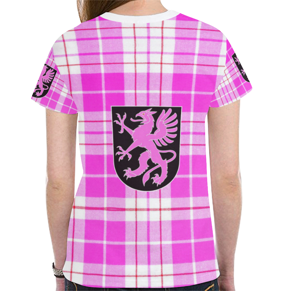 GRYPHON-TARTAN PINK New All Over Print T-shirt for Women (Model T45 ...