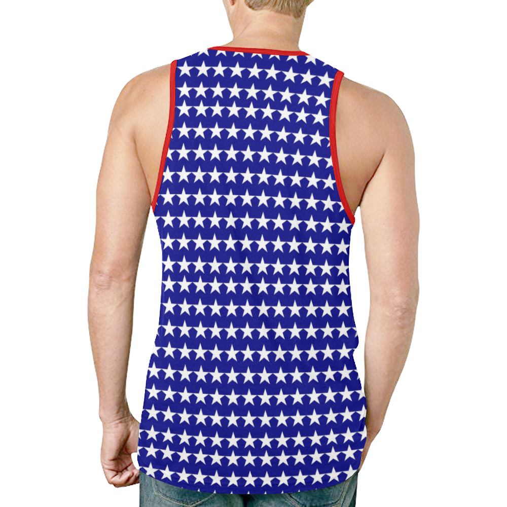 Red and Blue with Stars New All Over Print Tank Top for Men (Model T46 ...