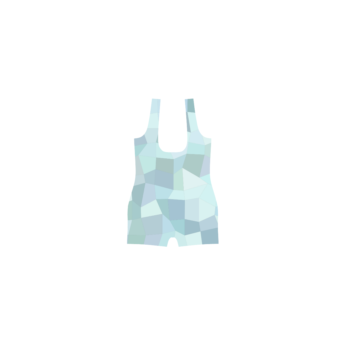 Pastel Blues Mosaic Classic One Piece Swimwear (Model S03) | ID: D2573642