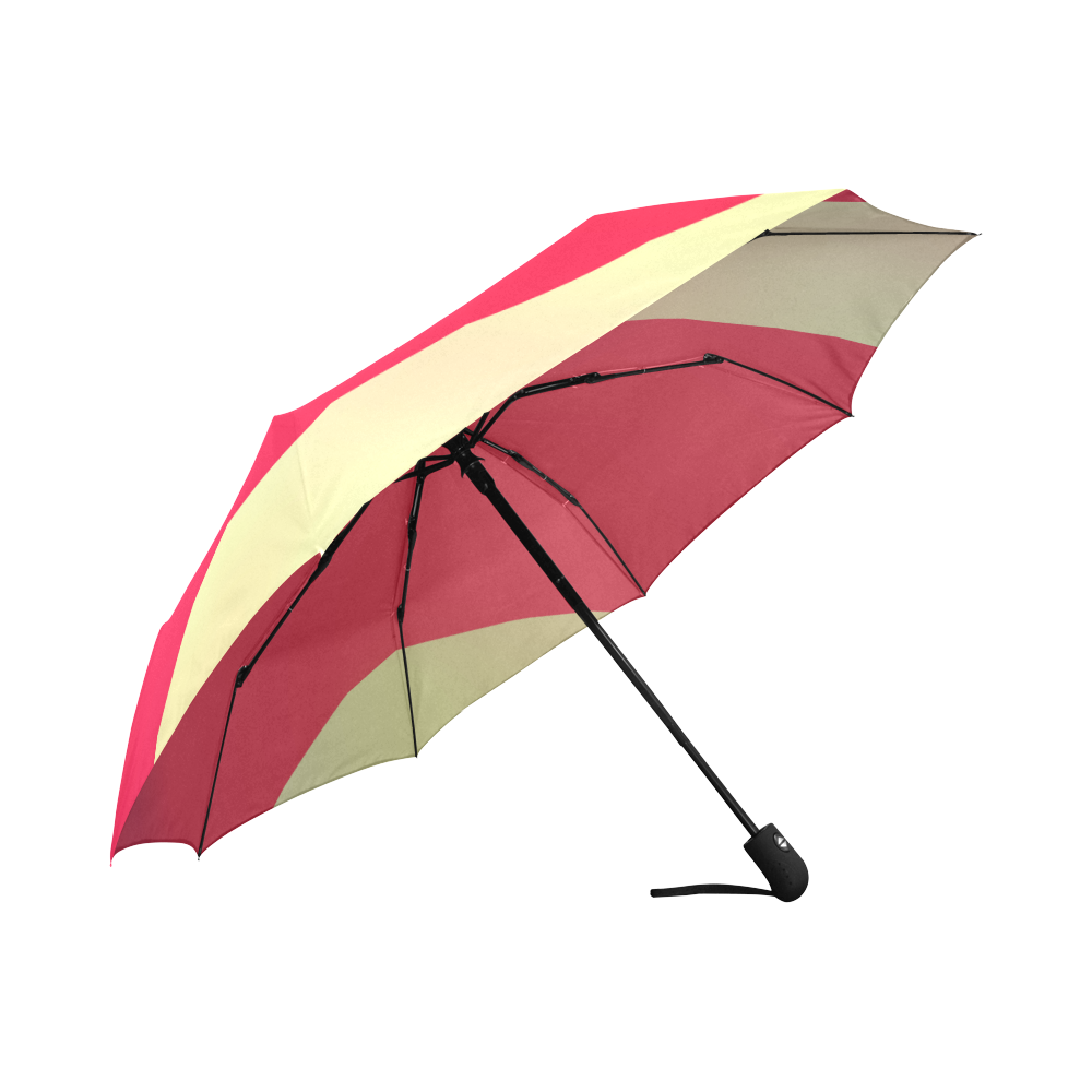 Red and White Stripes Auto-Foldable Umbrella (Model U04) | ID: D2953743