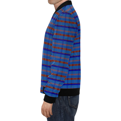 Royal Blue plaid style All Over Print Bomber Jacket for Men (Model H19 ...
