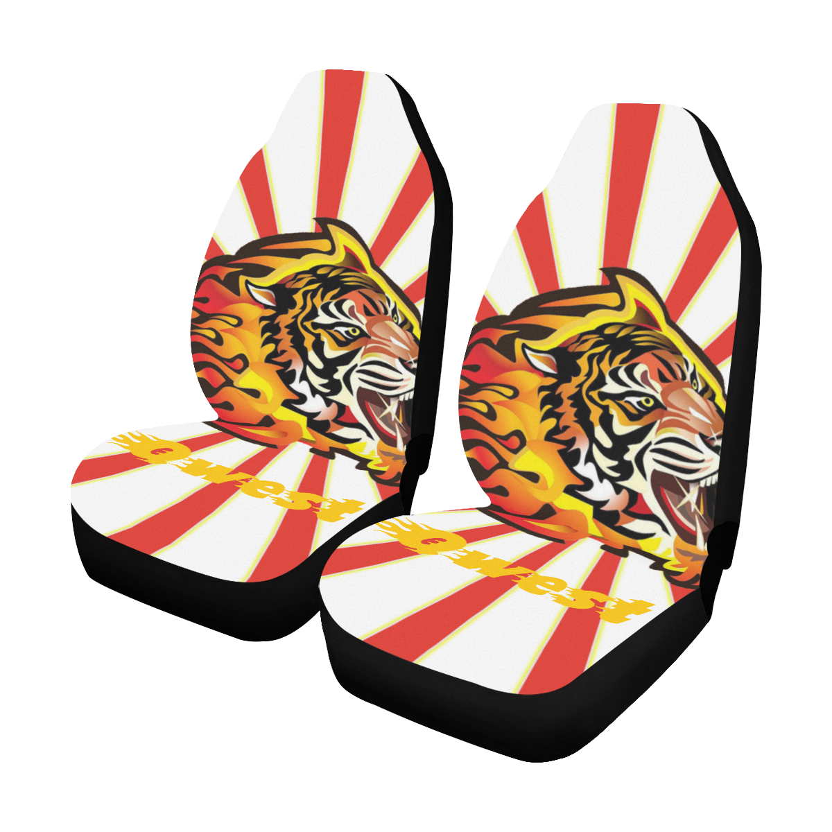 Flaming Tiger Car Seat Covers (Set of 2) | ID: D3626836