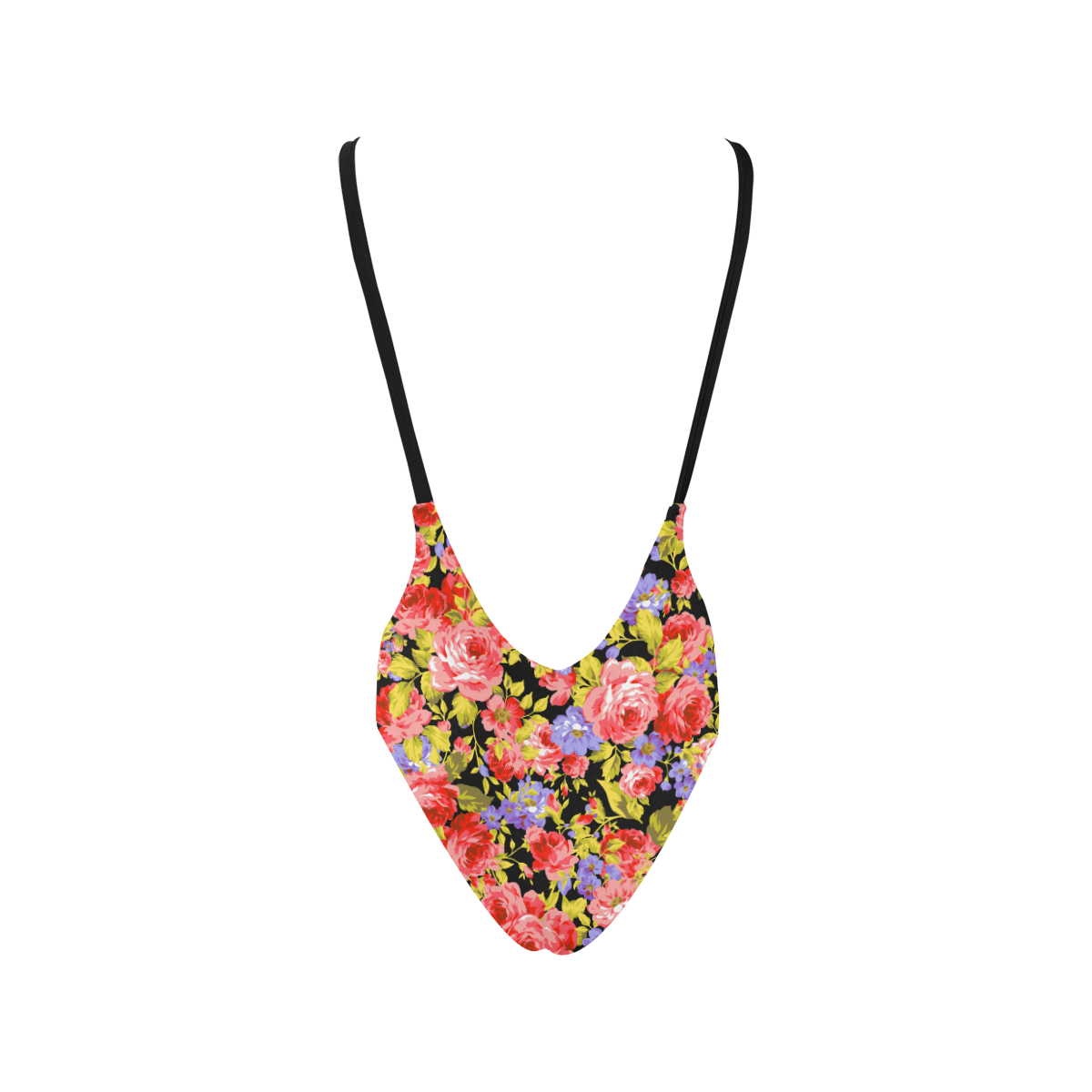 Colorful Flower Pattern Sexy Low Back One-Piece Swimsuit (Model S09 ...