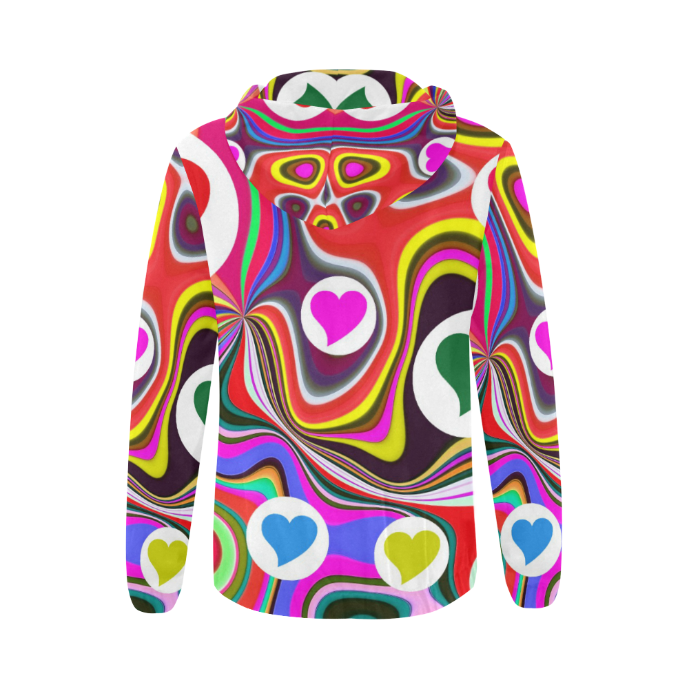 DESIGN B127 All Over Print Full Zip Hoodie for Women (Model H14) | ID ...