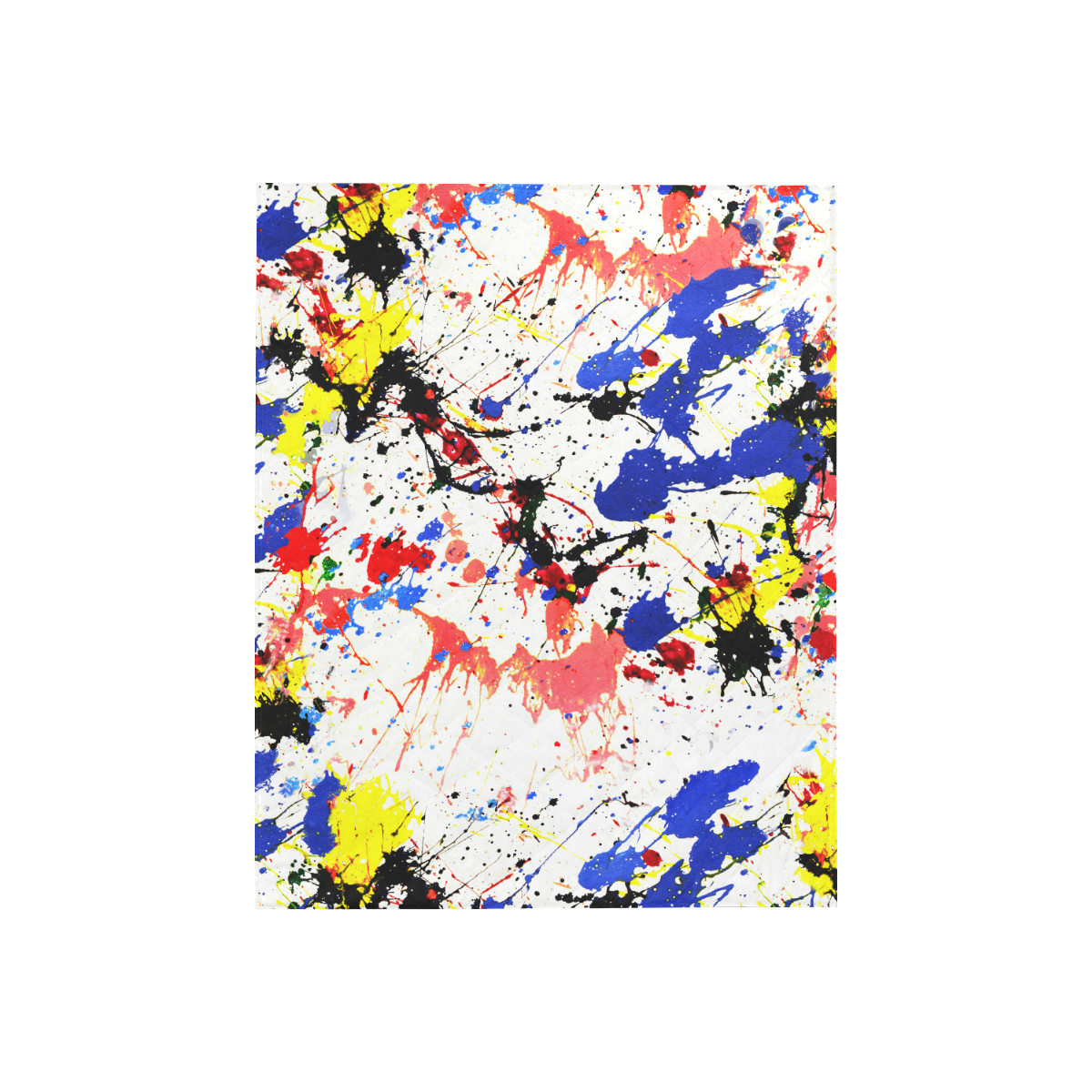 Blue and Red Paint Splatter Quilt 40"x50" | ID: D4435497