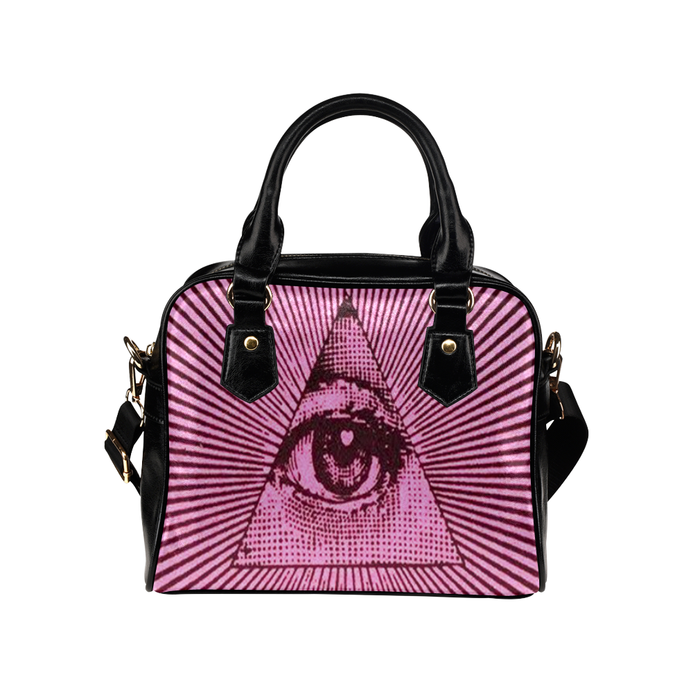 Pink Illuminati Love Leather Shoulder Handbag (Model 1634) | ID: D2474706