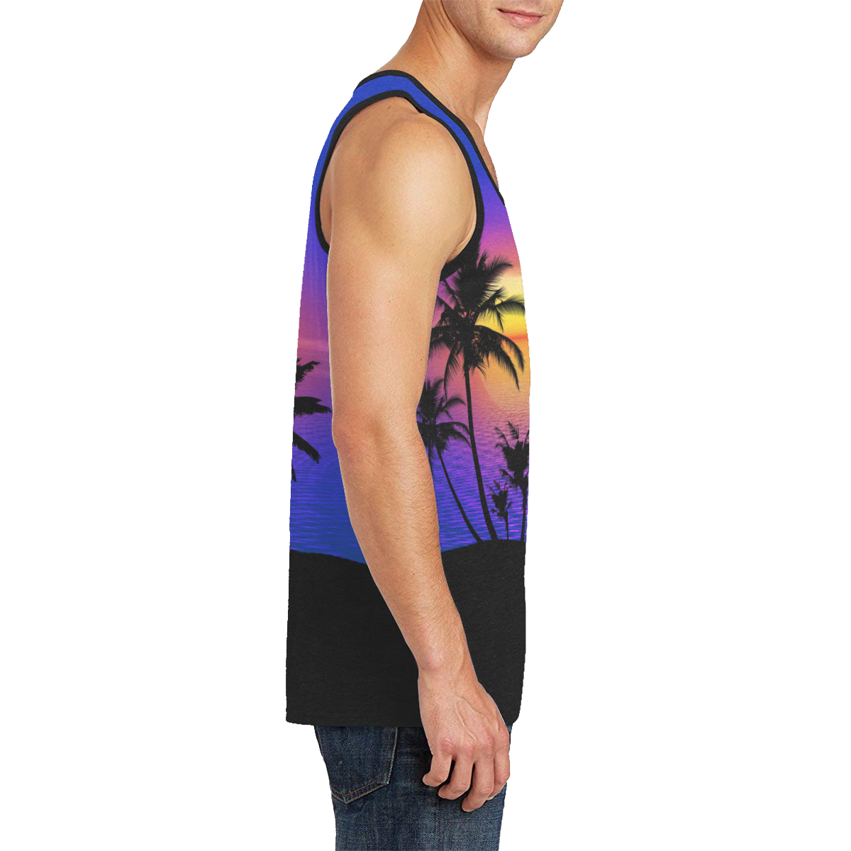 Tropical Sunset Palm Trees Men's All Over Print Tank Top (Model T57 ...