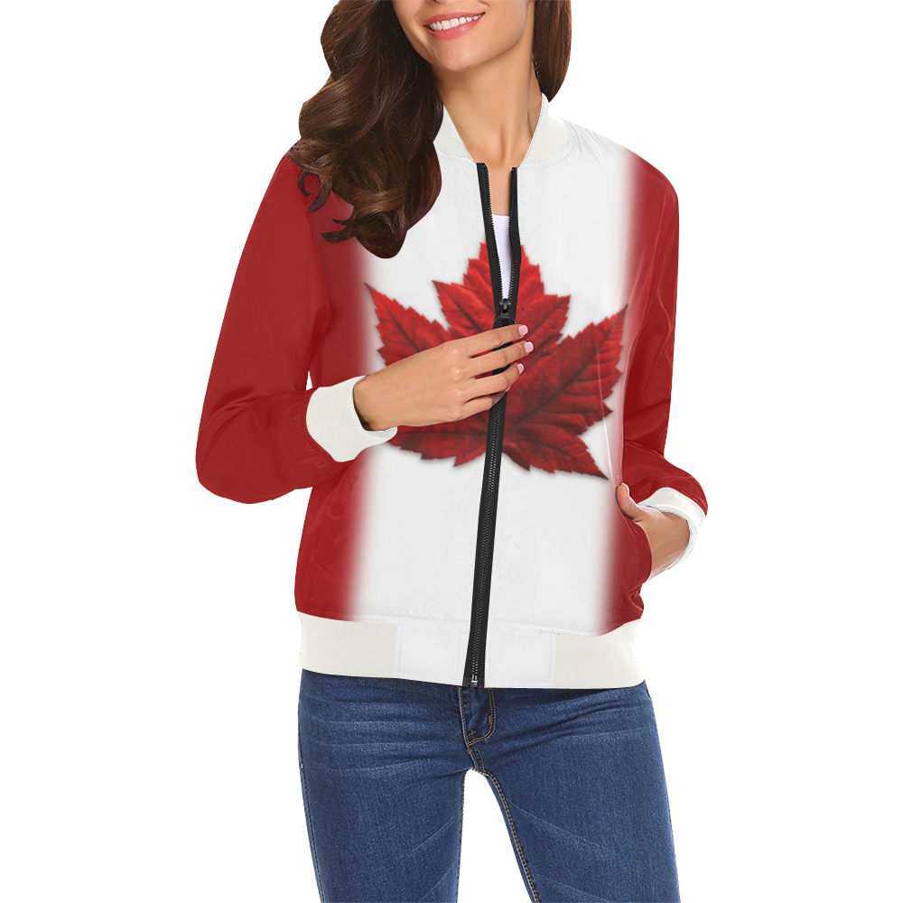 Canada Flag Jackets Womens' Bomber Jackets All Over Print Bomber Jacket ...
