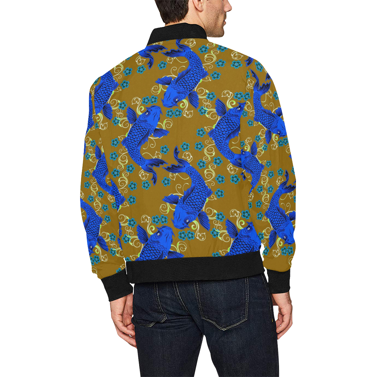 KOI FISH 3 All Over Print Bomber Jacket for Men (Model H31) | ID: D5014271