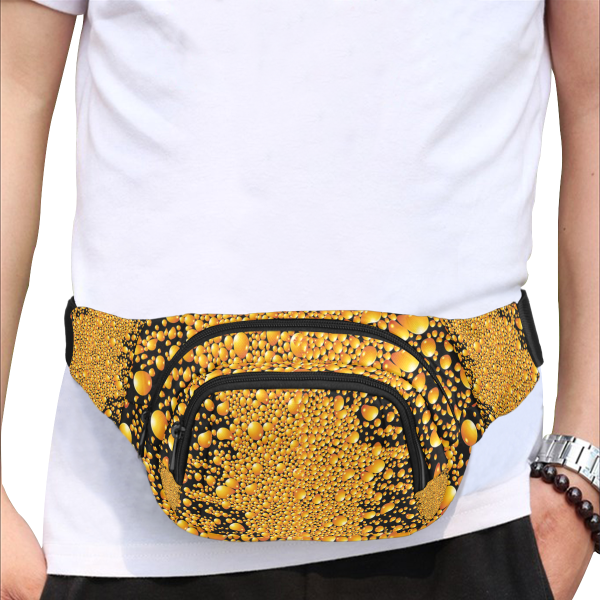 Yellow bubbles Fanny Pack/Small (Model 1677) | ID: D3354854