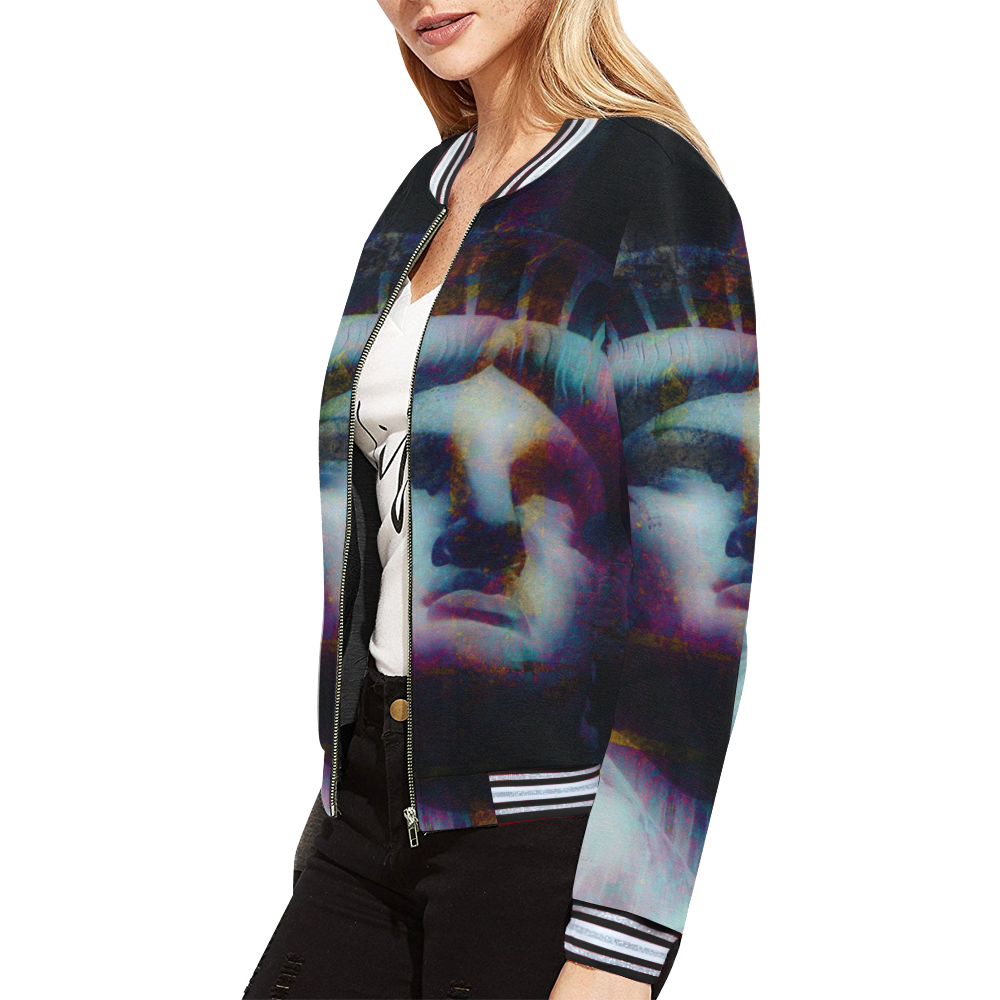 STATUE OF LIBERTY 5 LARGE All Over Print Bomber Jacket for Women (Model ...