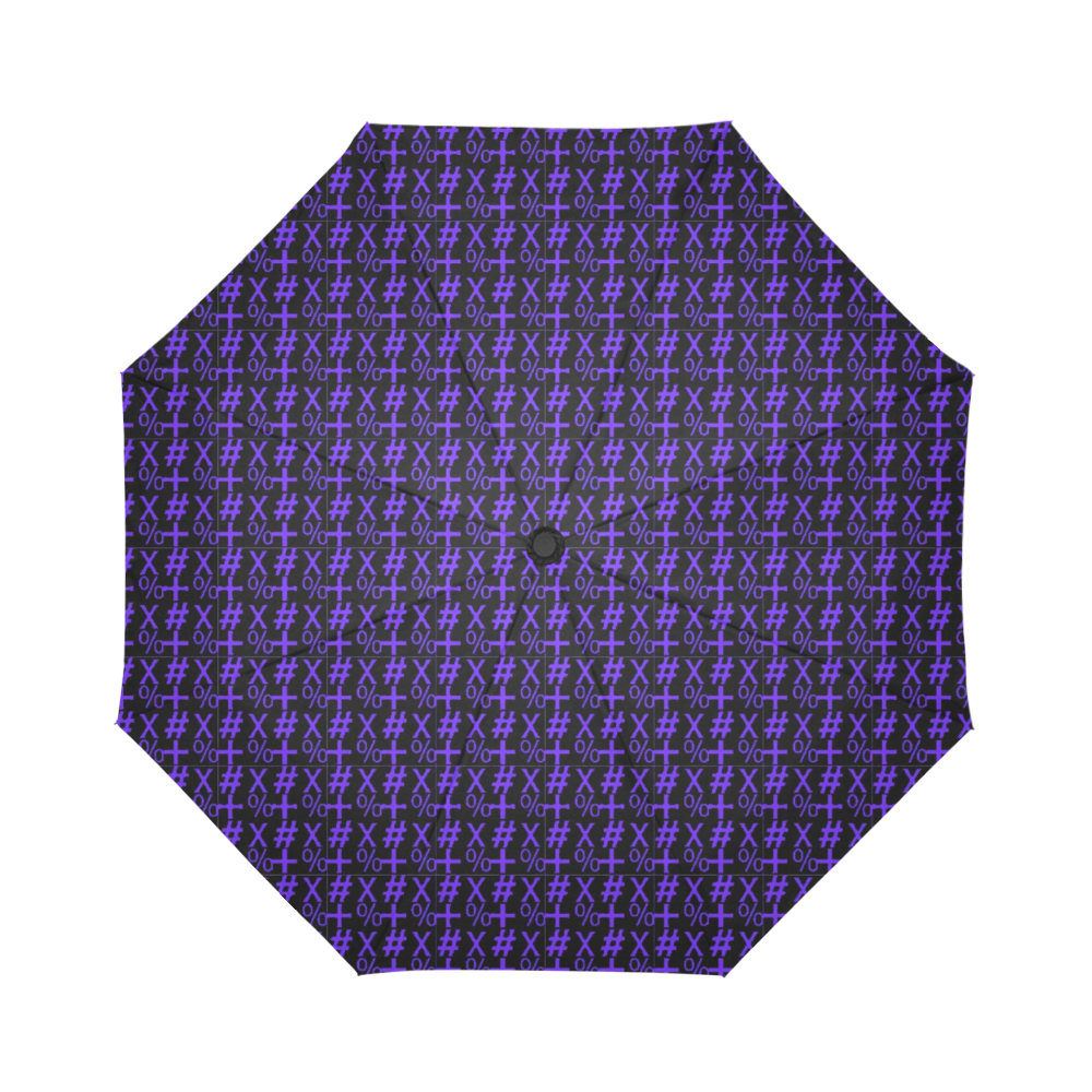 NUMBERS Collection Symbols Purple/Black Auto-Foldable Umbrella (Model ...