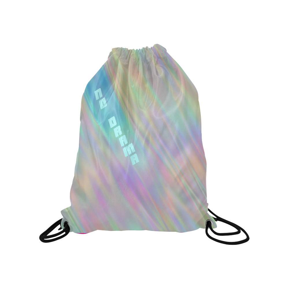 No drama cute iridescent drawstring bag Medium Drawstring Bag Model ...