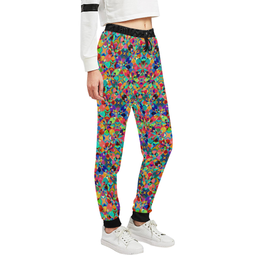 Multicolored Geometric Pattern Unisex All Over Print Sweatpants (Model ...