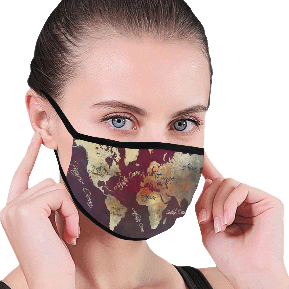 world map #map #worldmap Mouth Mask | ID: D5050302