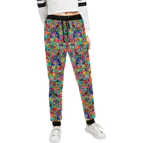 Multicolored Geometric Pattern Unisex All Over Print Sweatpants (Model ...