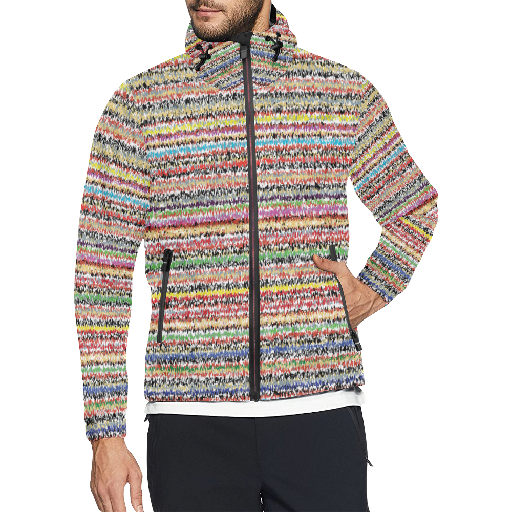 Patterns of colorful lines Unisex All Over Print Windbreaker (Model H23 ...